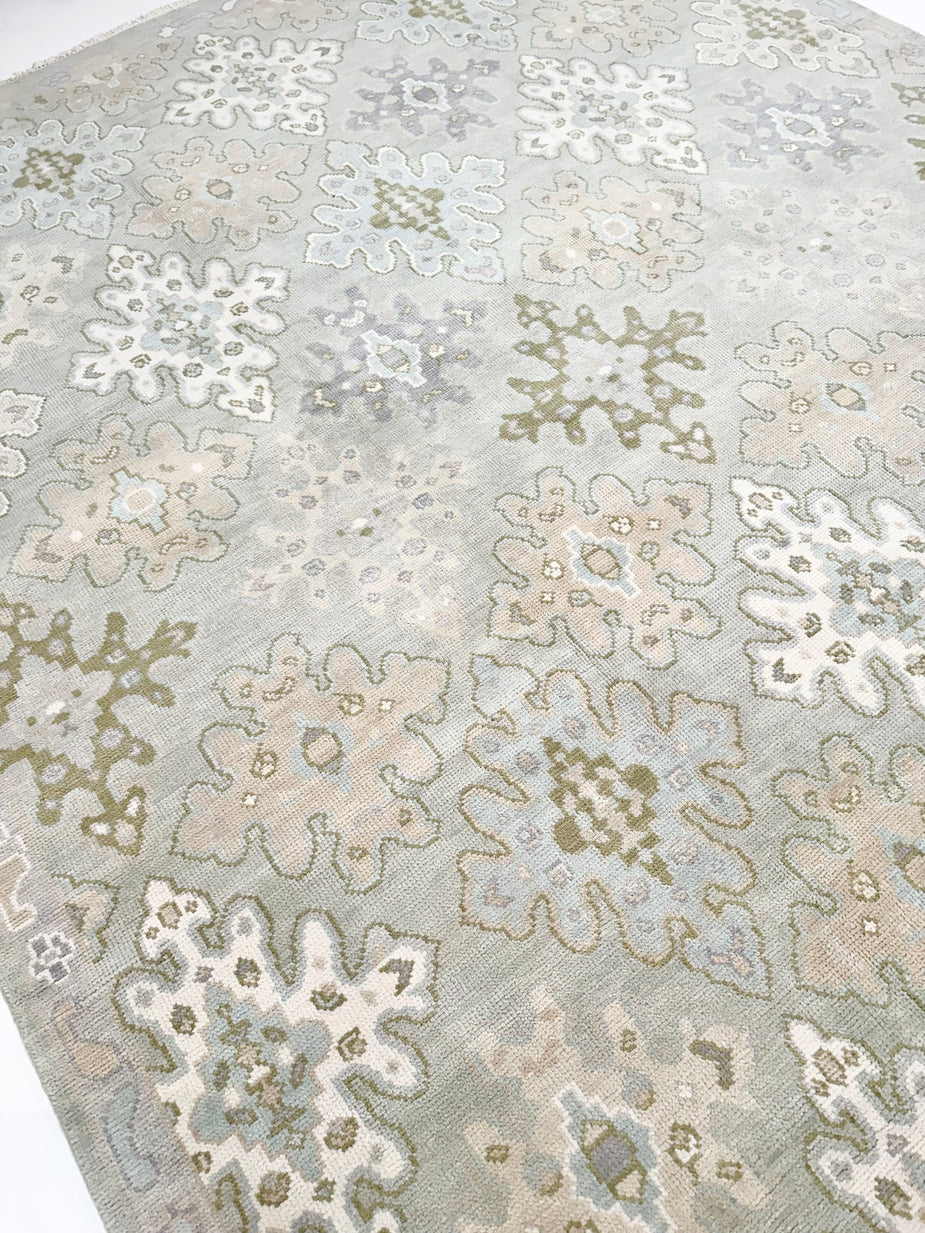 Lafayette Blue Hand-Knotted Modern Oushak – DFW Textile Sourcing