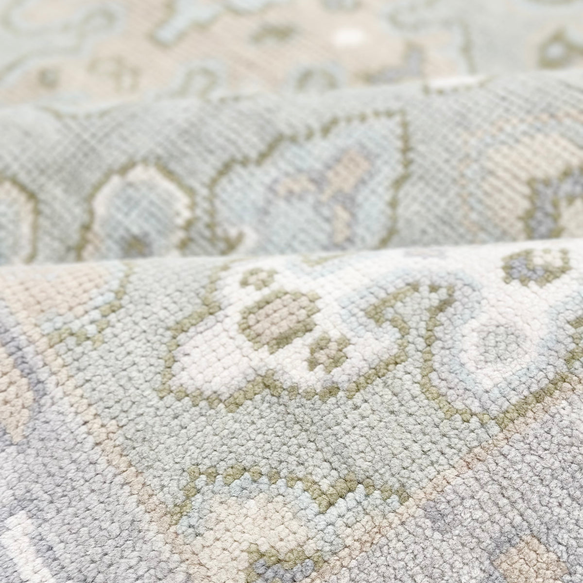 Lafayette Blue Hand-Knotted Modern Oushak – DFW Textile Sourcing
